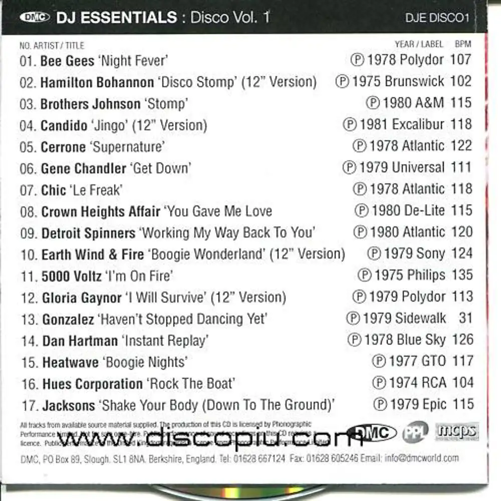 v.a - dj essentials: disco vol. 1 disco funk soul classic unmixed ...